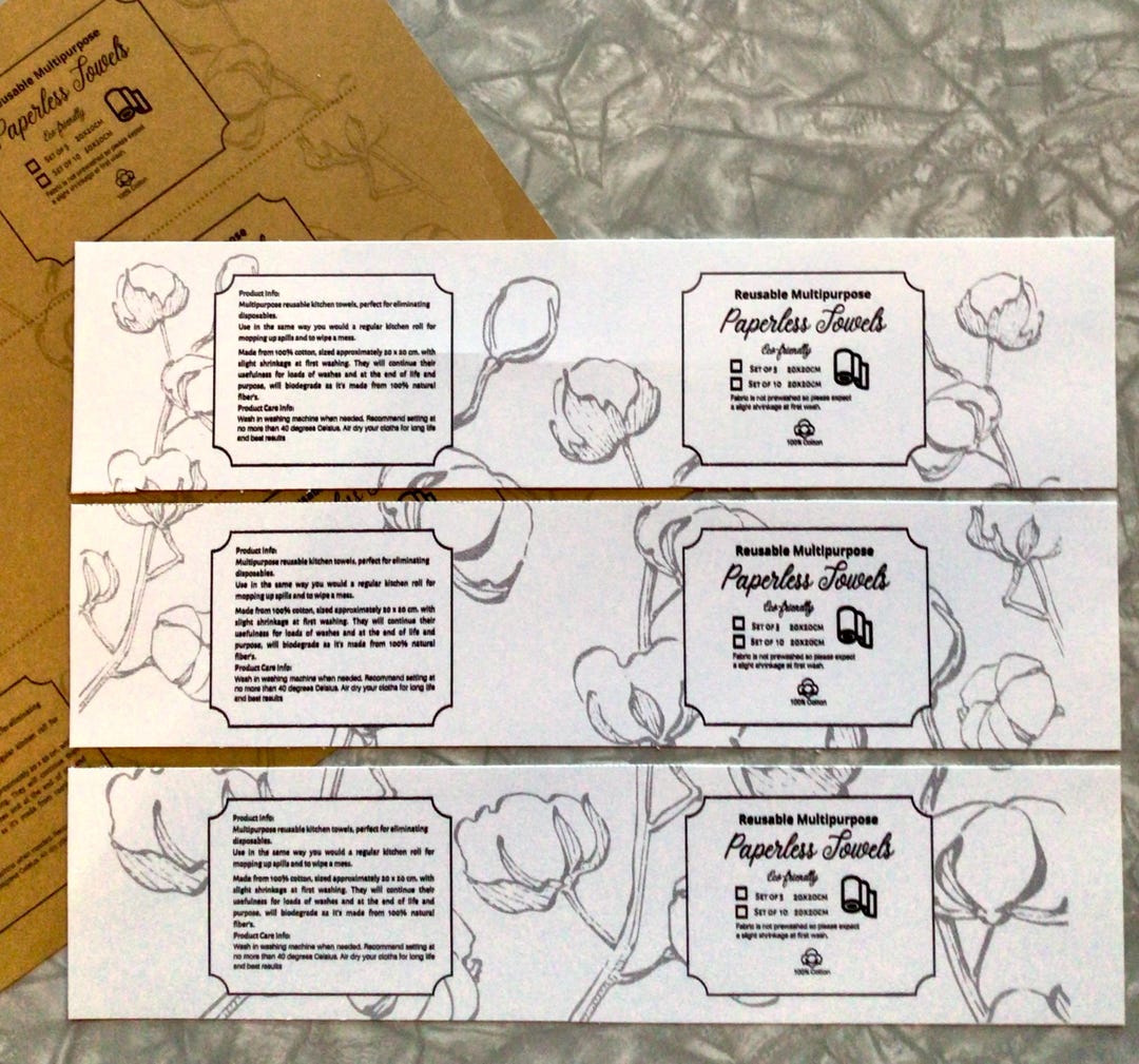 Reusable Cotton Un Paper Towel Roll Wrap Strap Packaging (digital ...