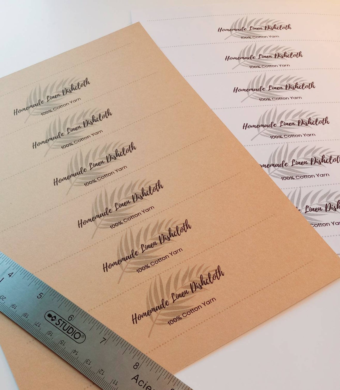 PRINTABLE palm Branch Template Dishcloth Tags / Wrap Labels - Etsy