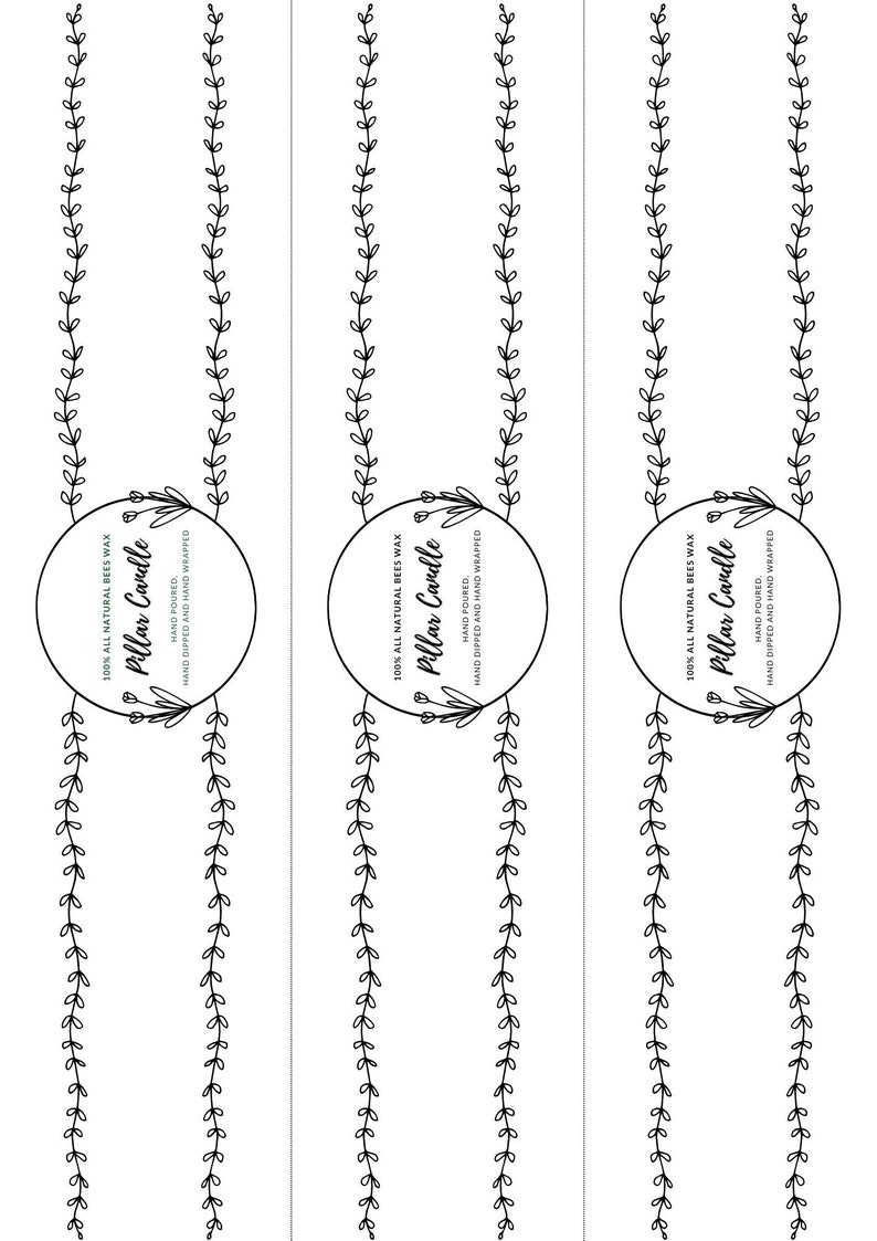 PRINTABLE Wrap Packaging for Pillar Wax Candles - Etsy