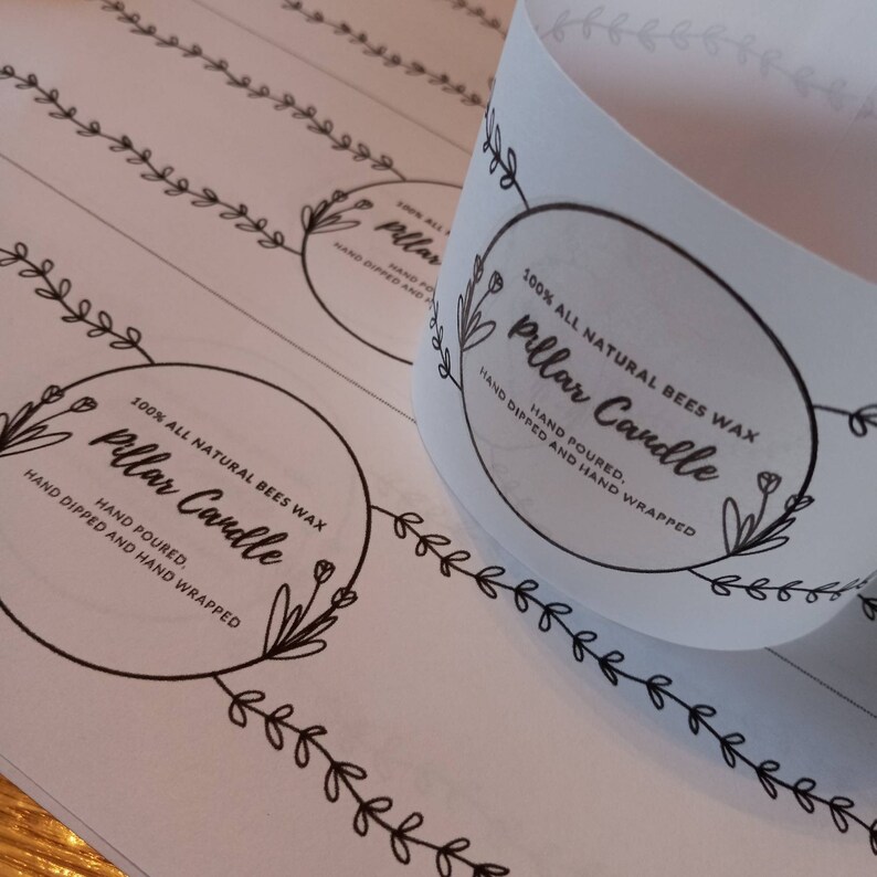 PRINTABLE Wrap Packaging for Pillar Wax Candles - Etsy
