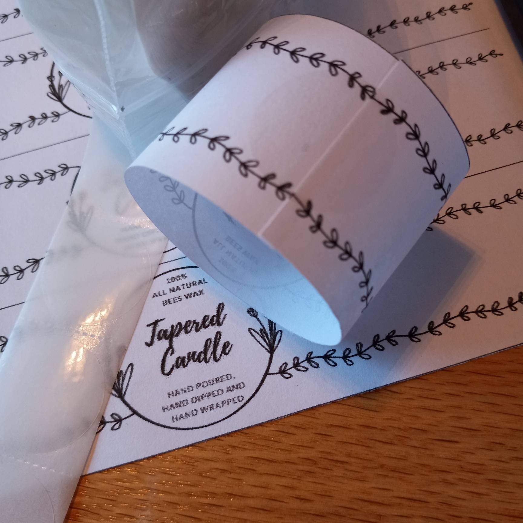 PRINTABLE Wrap Packaging for Tapered Wax Candle - Etsy