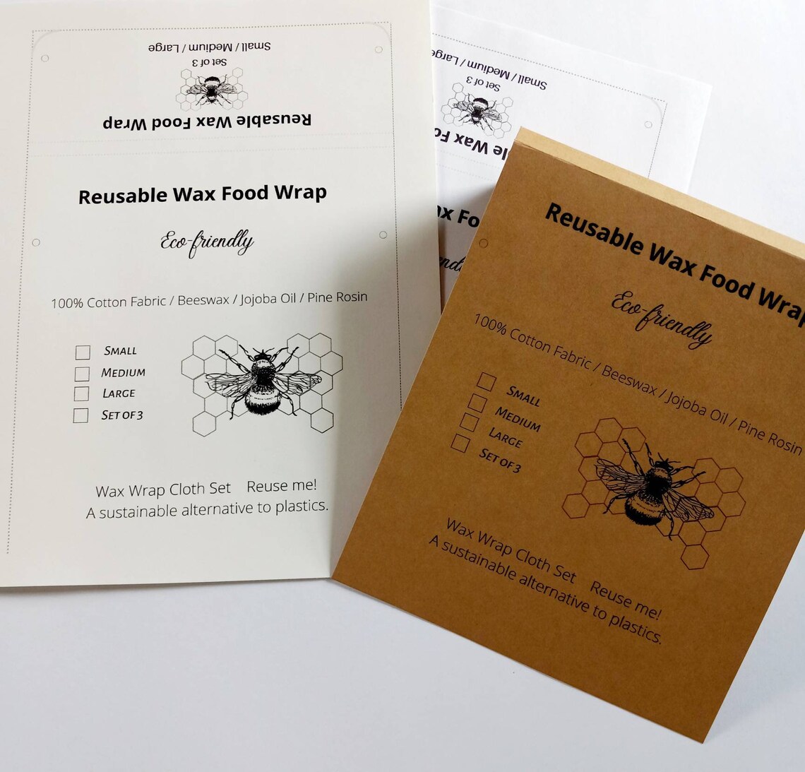 Reusable Wax Wrap Packaging Template (digital PDF) - Etsy