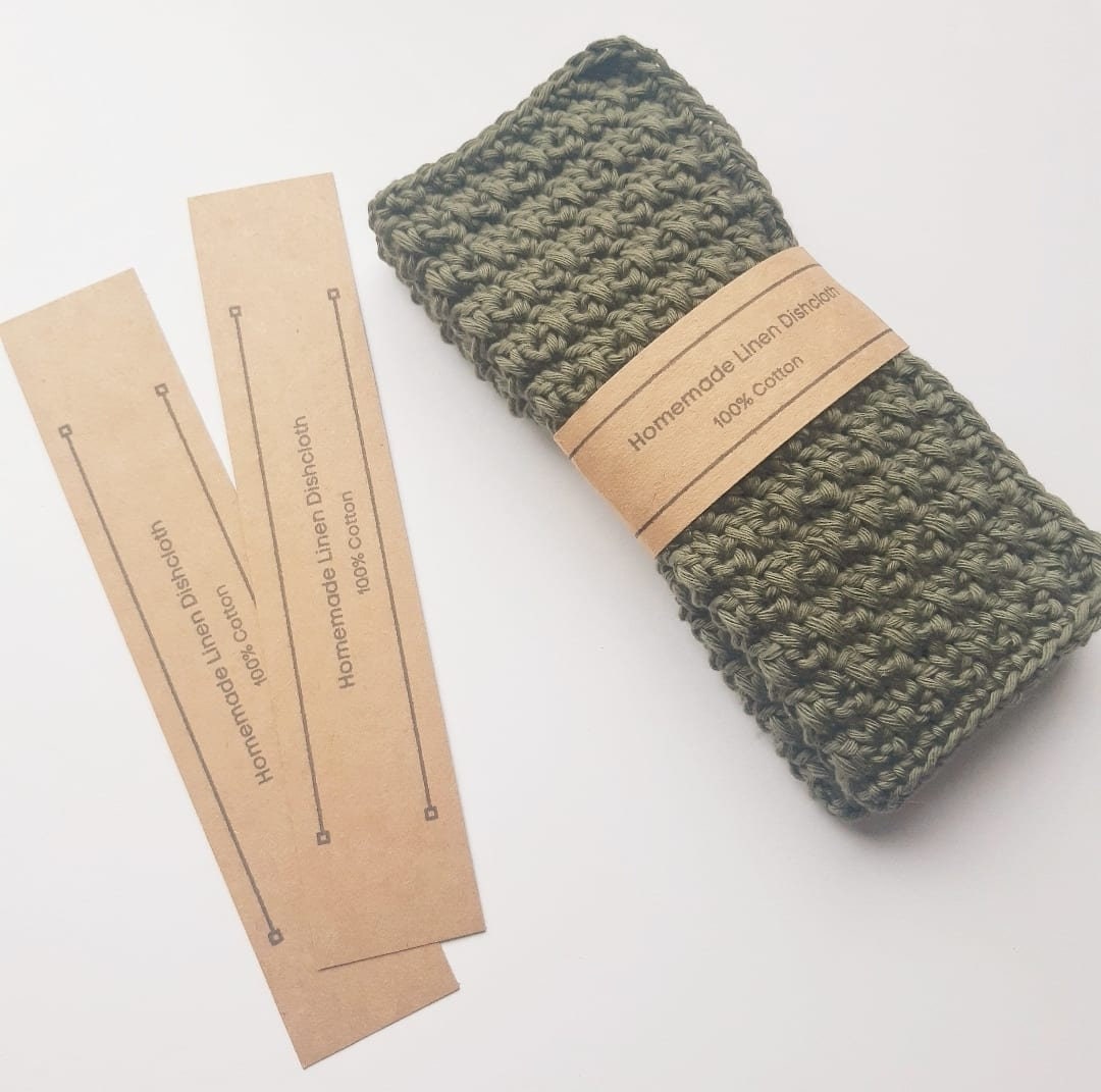 PRINTABLE, Dishcloth Strap Wrap / Wrap Labels DIY Product Tags for ...