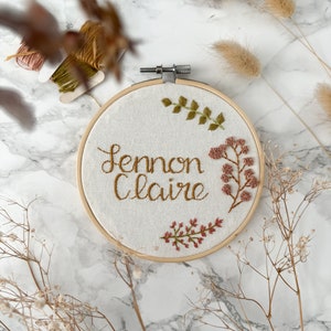 Custom Name Embroidery Hoop | Custom Baby Name Embroidery | Custom Baby ...