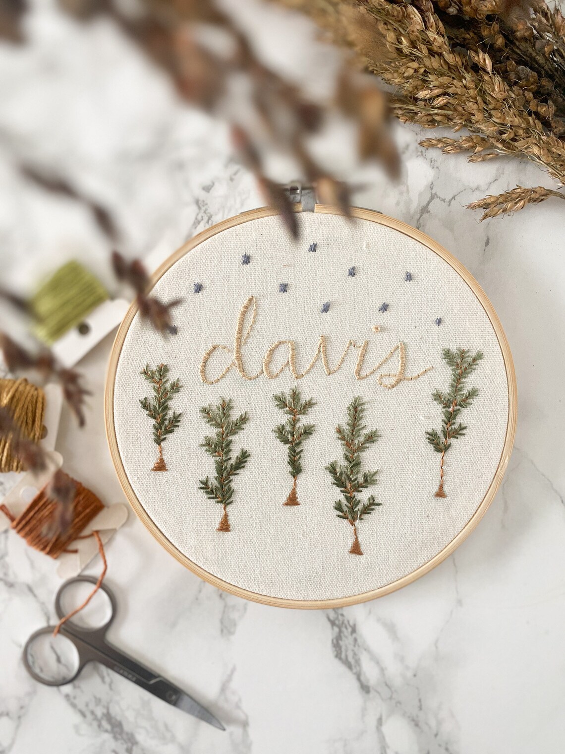 Custom Name Embroidery Hoop Custom Baby Name Embroidery - Etsy