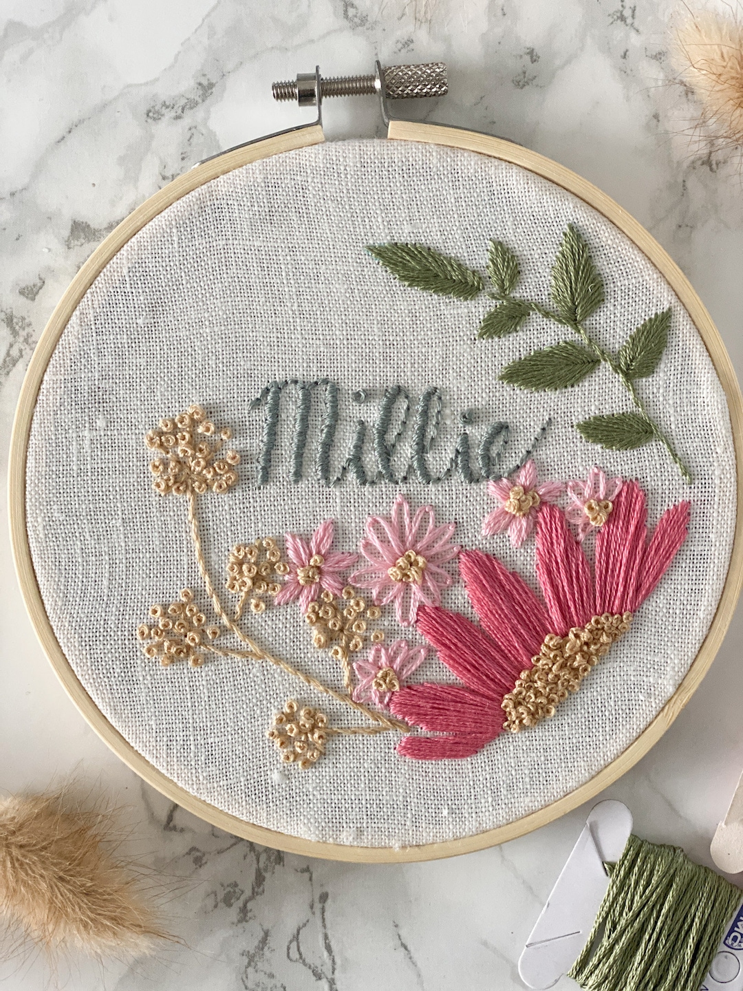Custom Name Embroidery Hoop | Custom Baby Name Embroidery | Custom Baby ...