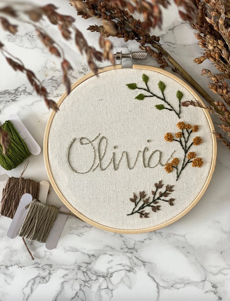 Custom Name Embroidery Hoop Custom Baby Name Embroidery - Etsy