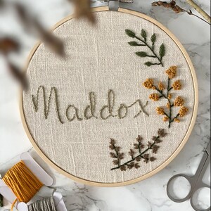 Custom Name Embroidery Hoop | Custom Baby Name Embroidery | Custom Baby ...