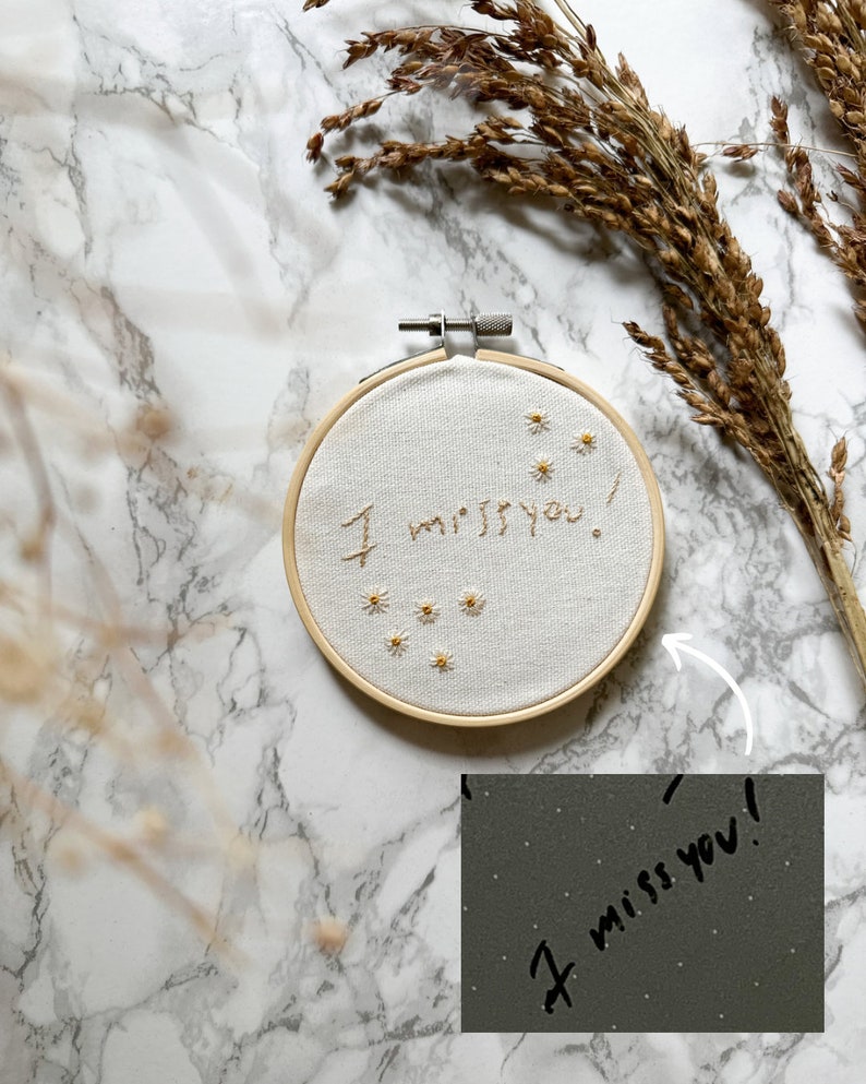 Custom Handwriting Embroidery Ring Custom Quote Embroidery - Etsy