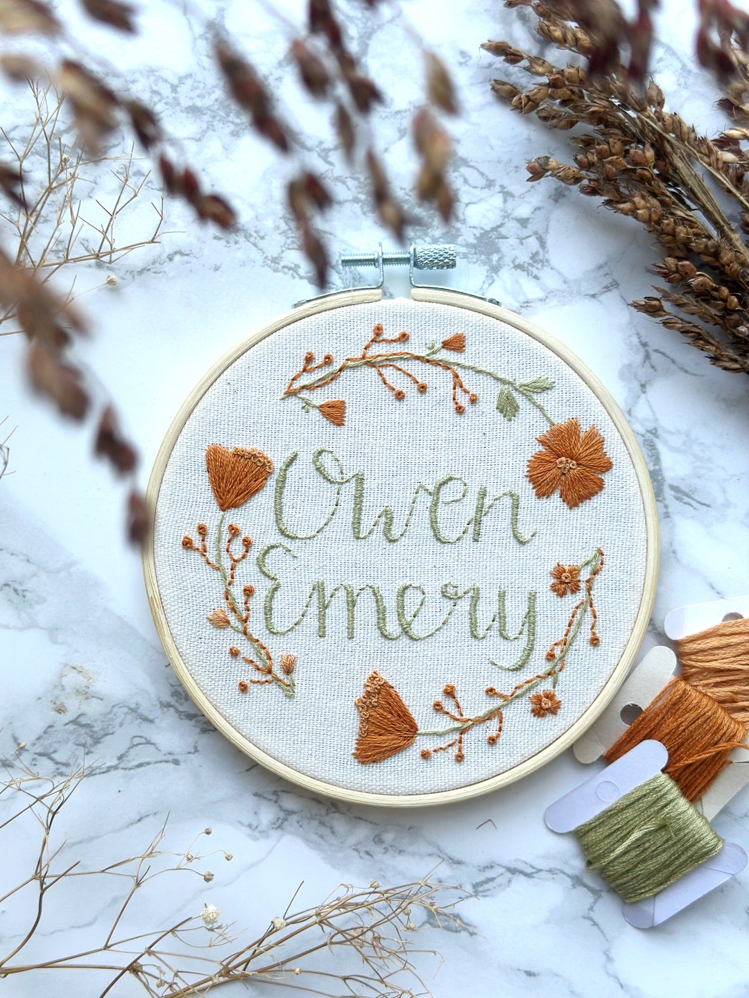Custom Name Embroidery Hoop | Custom Baby Name Embroidery | Custom Baby ...