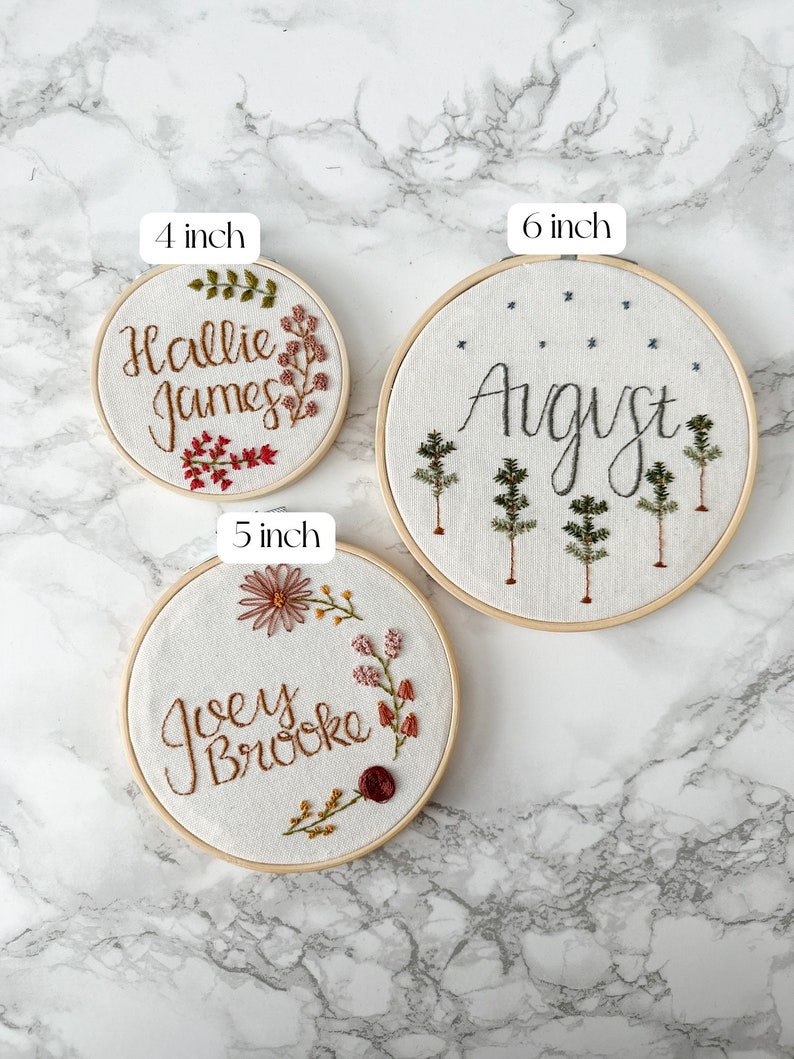 Custom Name Embroidery Hoop Custom Baby Name Embroidery - Etsy
