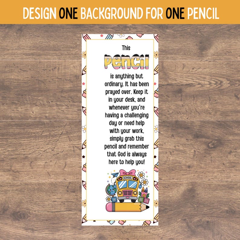 Personalized Pencil Prayer Gift Tag | Back to School Christian Gift - Etsy