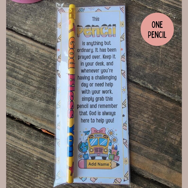 Personalized Pencil Prayer Gift Tag | Back to School Christian Gift - Etsy