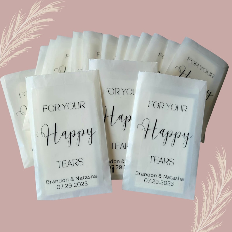 For Your Happy Tears Wedding Tissues Personalized Wedding - Etsy