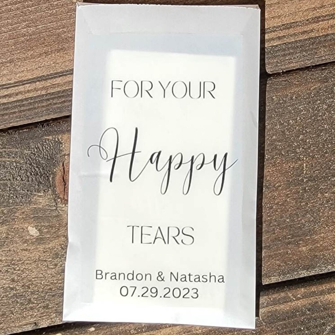 For Your Happy Tears, Wedding Tissues, Personalized Wedding Tissues ...