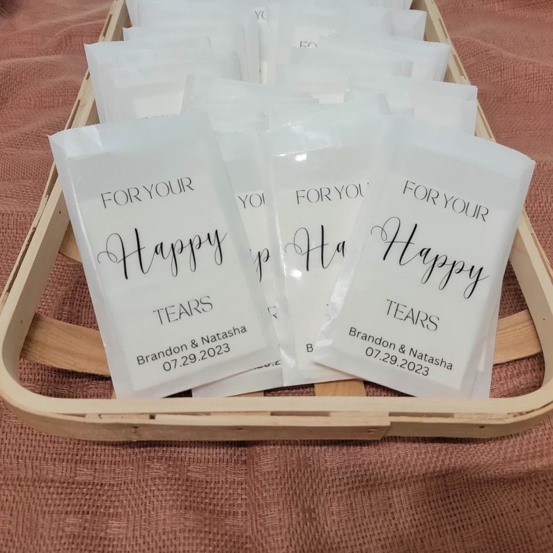 For Your Happy Tears Wedding Tissues Personalized Wedding - Etsy