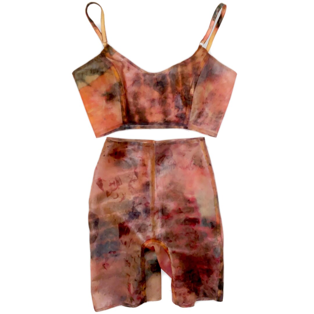 High Waist Bicycle Shorts and Sports Bra Set in Printed Latex + SAMPLE ...
