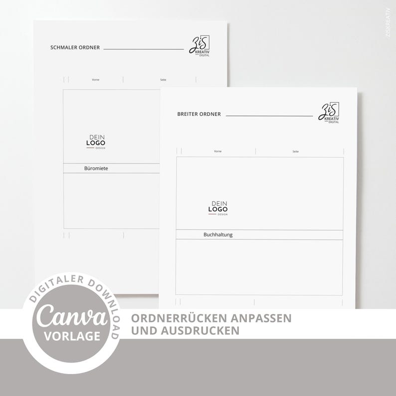 Canva - Binder Spine Templates With Logo Minimal – PDF Labels for ...