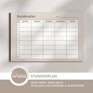 Timetable PDF Template - Interactive Form - Timetable for Printing - Etsy