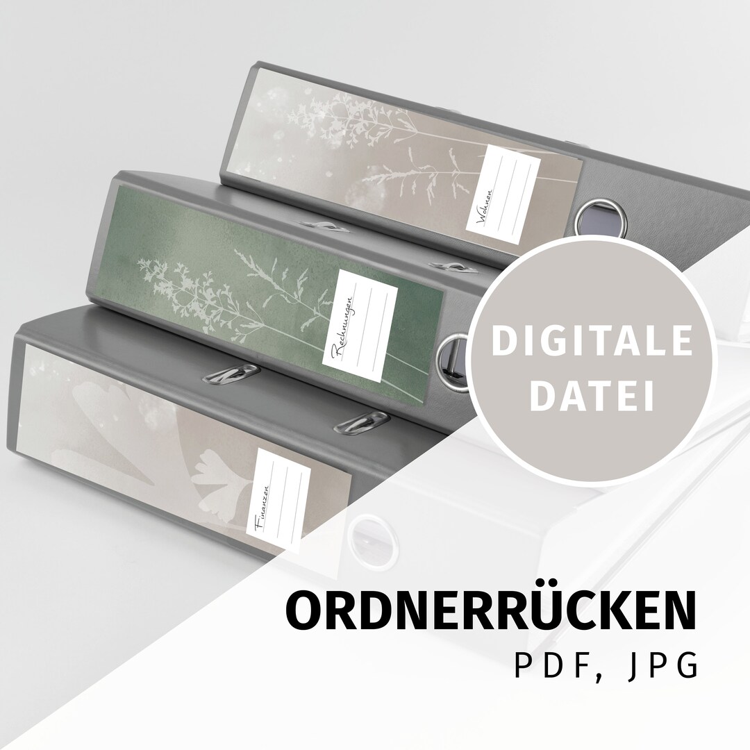 Folder Back Label Printable Folder Back Insurance Finance Office - Etsy