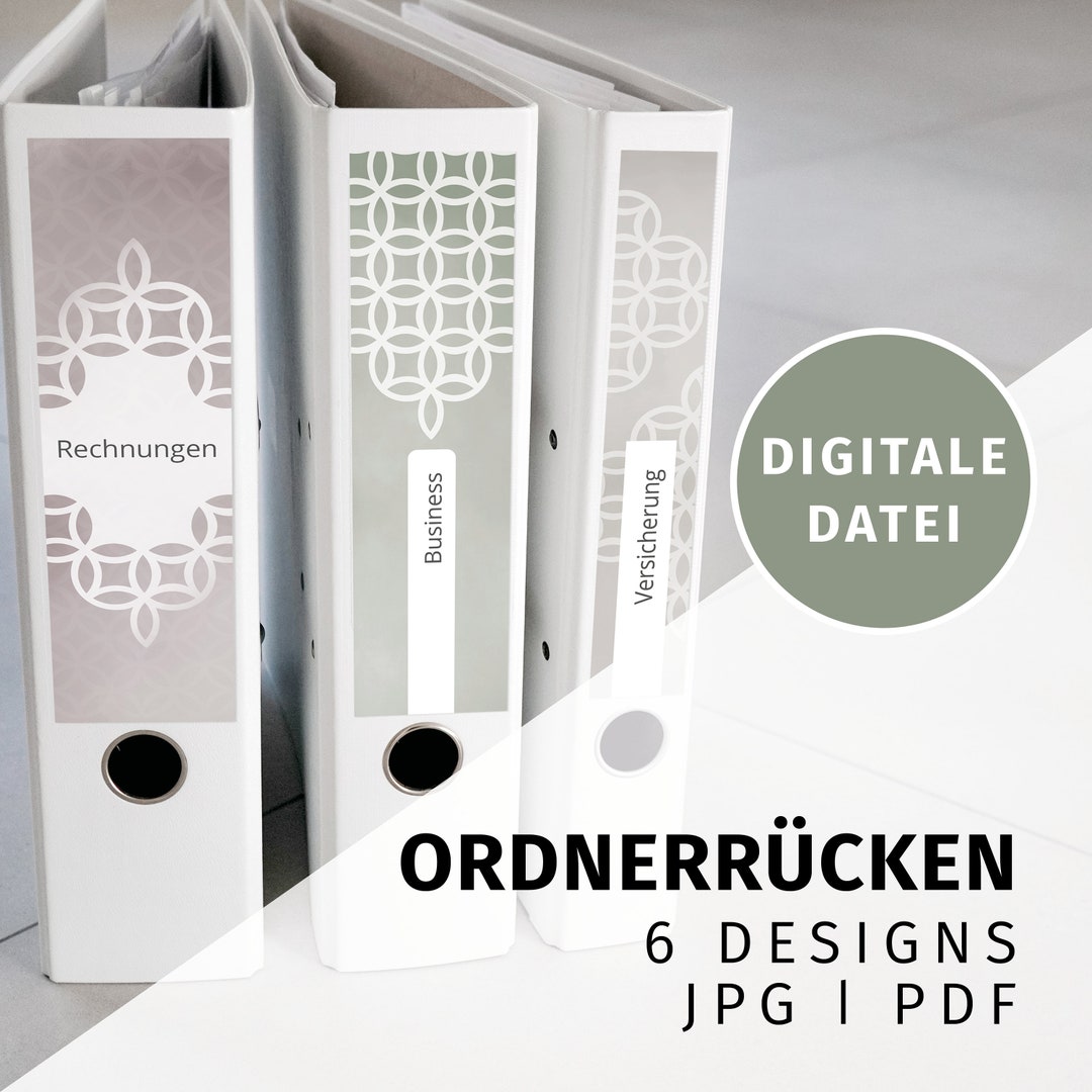 Folder Spine, Folder Label Template, Digital Folder Labels - Etsy