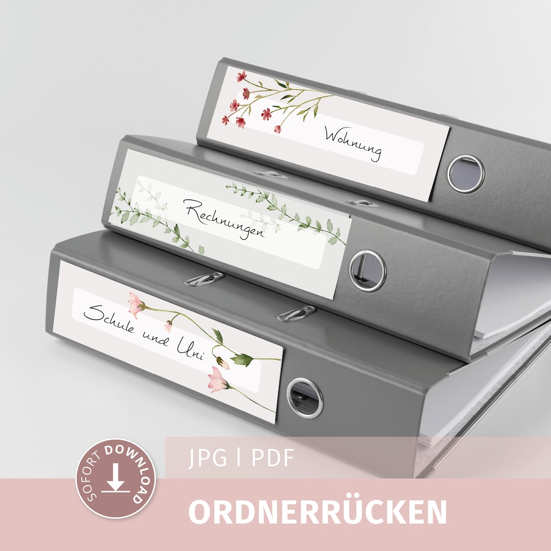 Folder Spines Folder Labels Folder Template Digital Folder - Etsy