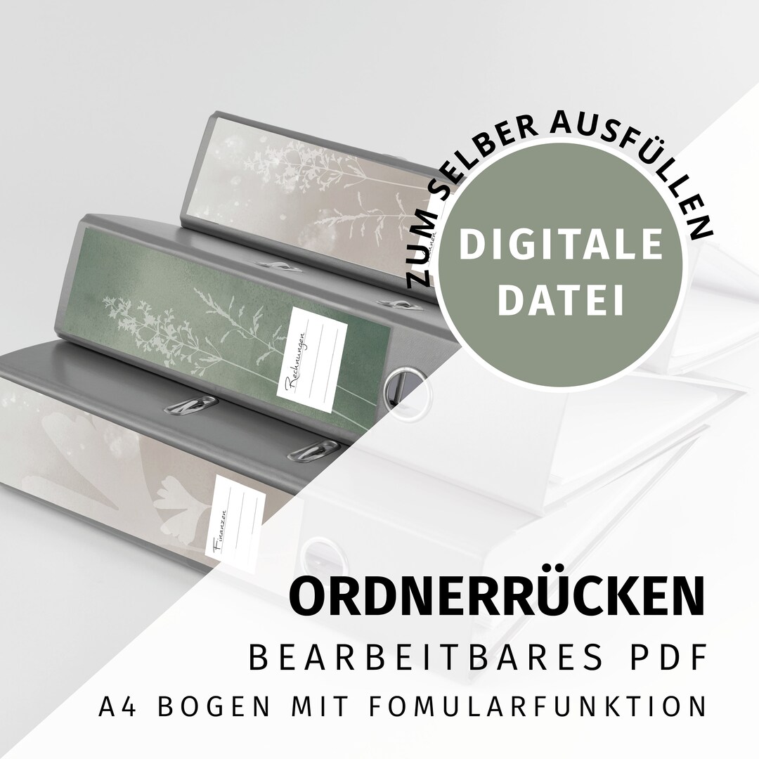 Folder Spine Label Printable Folder Spine Interactive Form - Etsy