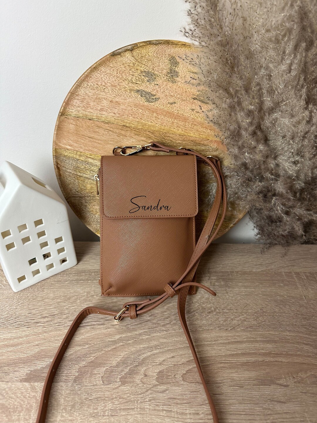 Cell Phone Bag for Hanging Women's Faux Leather Shoulder Bag With Name ...