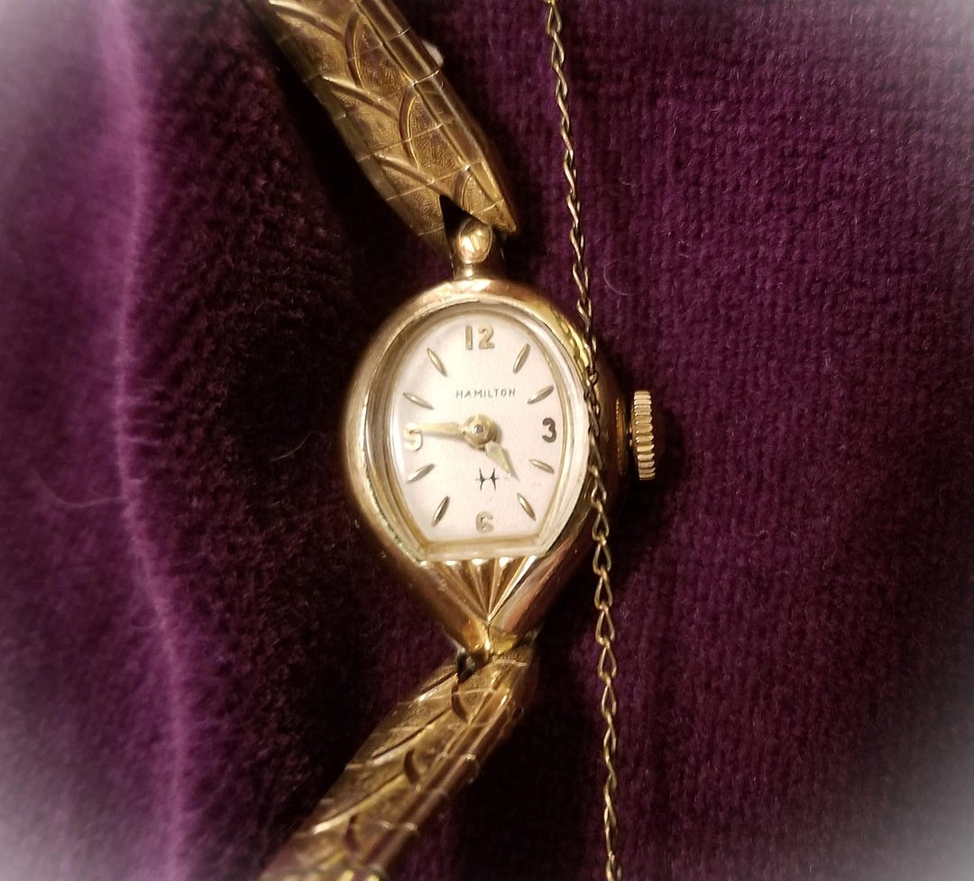 Mini Women's Hamilton Bracelet Wristwatch, Horseshoe Face Shape, 1960s ...