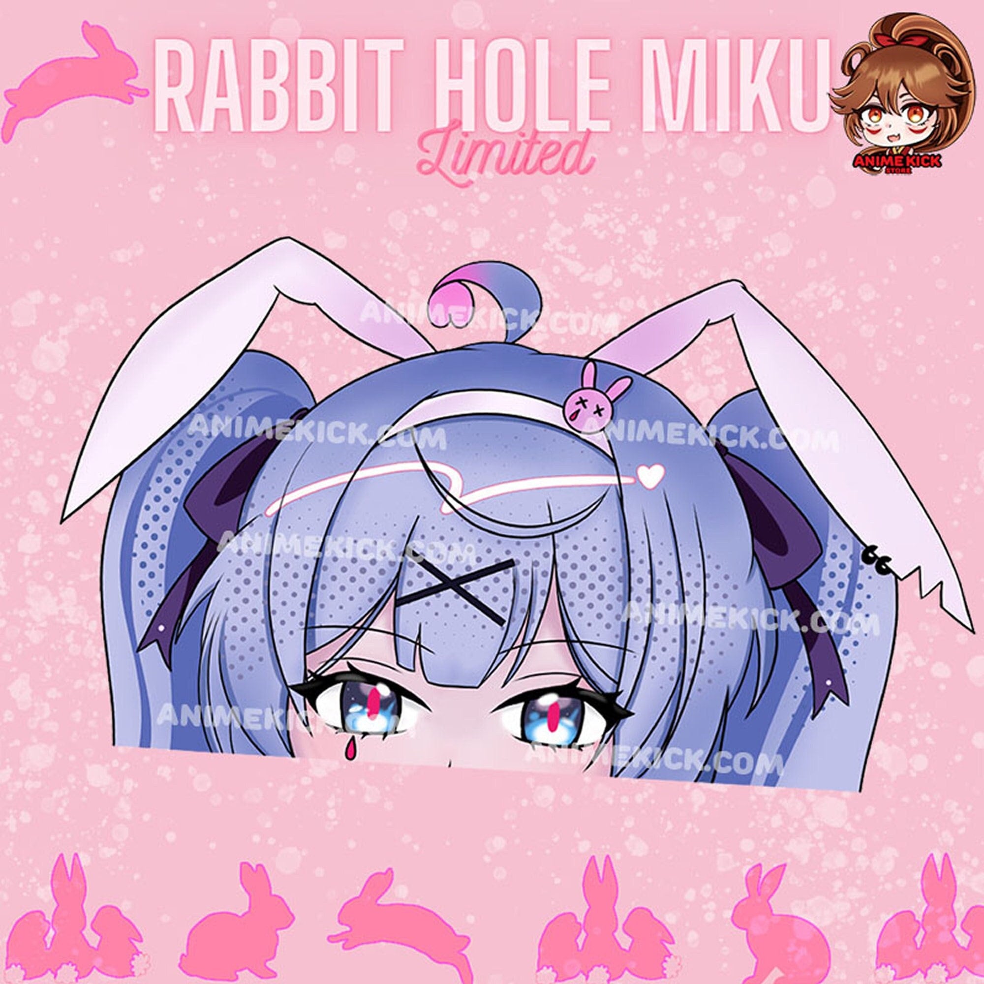 Miku Rabbit Hole Sticker rabbit Hole Miku Peeker Sticker Hatsune Miku ...