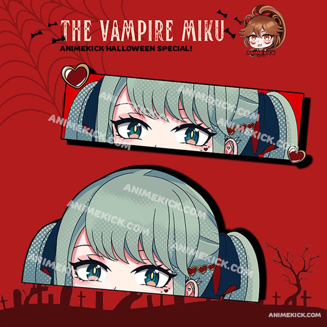 Miku Vampire Sticker |vampire Peeker Sticker | Hatsune Miku - Etsy