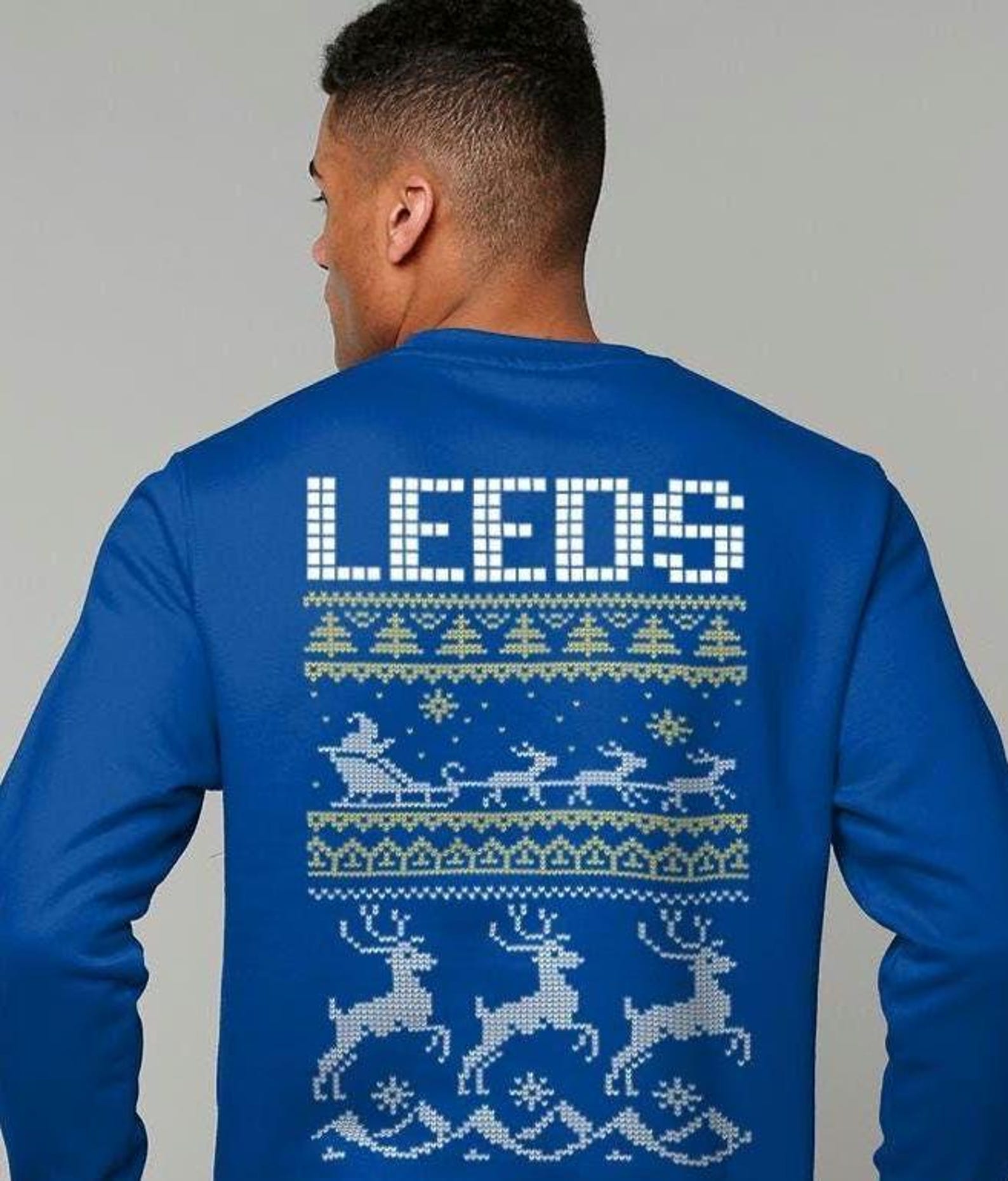 Leeds Christmas Jumper, Unisex Style, Stylish Fit, Ringspun Cotton and ...