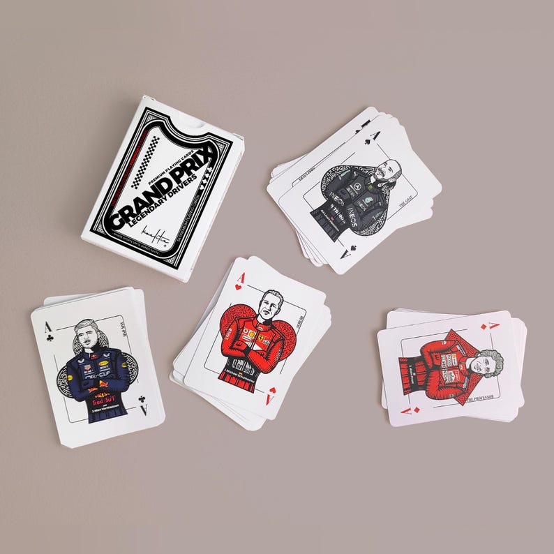 Formula 1 Playing Cards: 53 F1 Drivers Illustrated on Grand Prix Poker ...