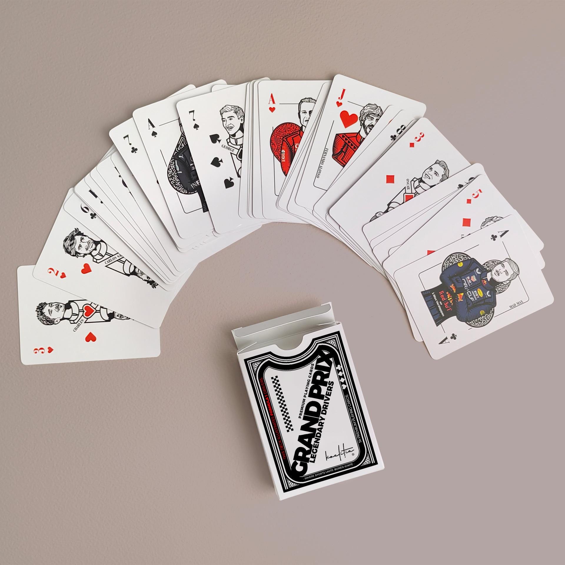 Formula 1 Playing Cards: 53 F1 Drivers Illustrated on Grand Prix Poker ...