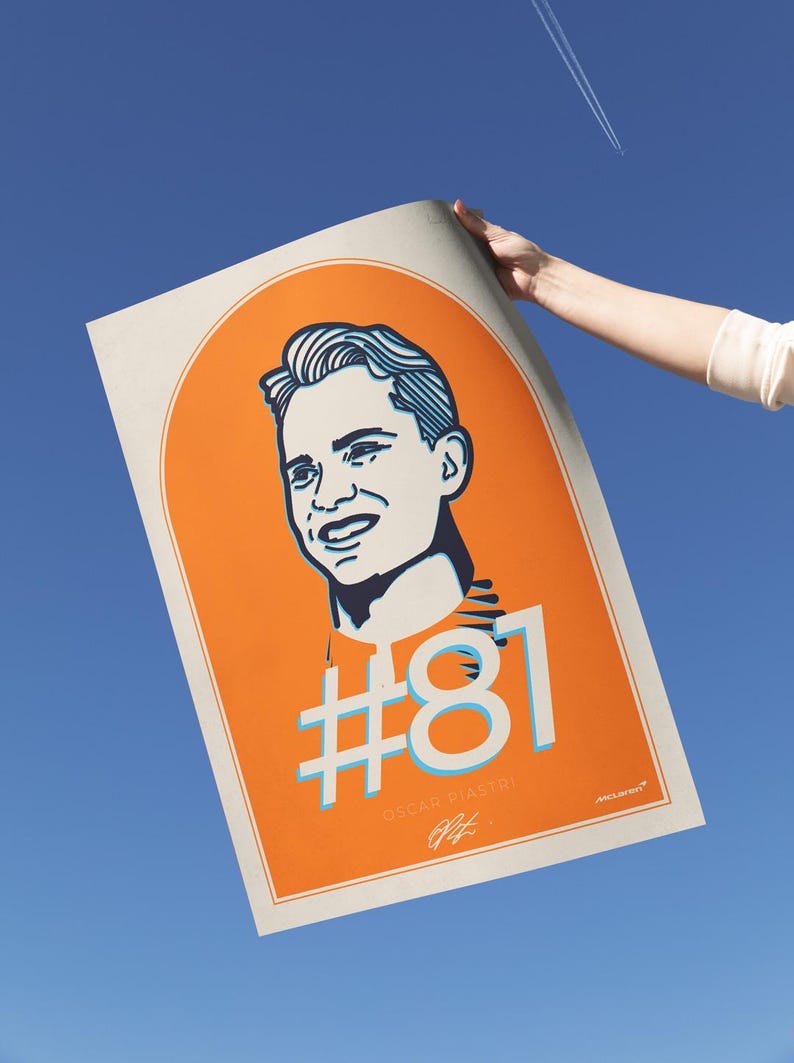 Oscar Piastri Mclaren F1 Poster: Hand-drawn Print Formula 1 Wall Art - Etsy