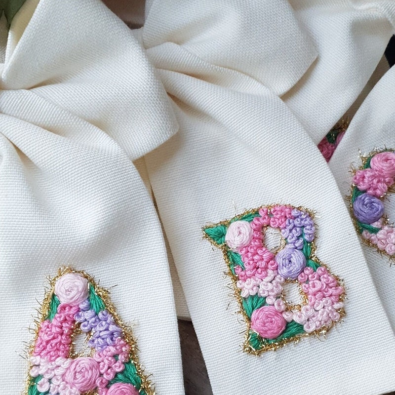Embroidered Bow - Etsy