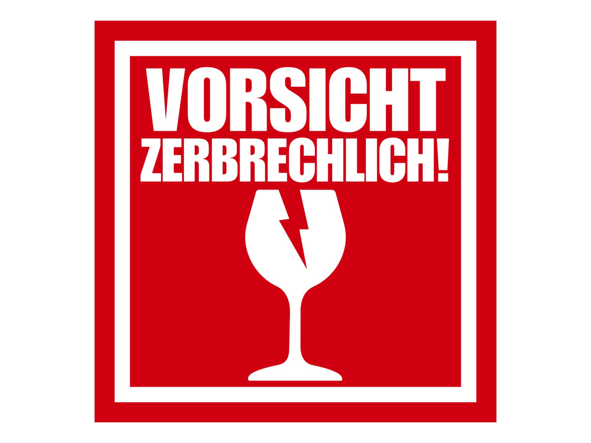 Vorsicht zerbrechlich! - Aufkleber Vorsicht Glas Warnaufkleber Hinweis ...