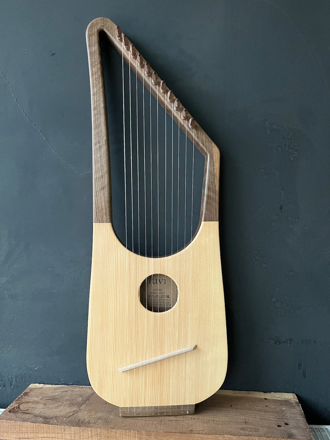 Lyre 16 String - Diatonic and Chromatic Tuning Scheme Turkish Walnut ...