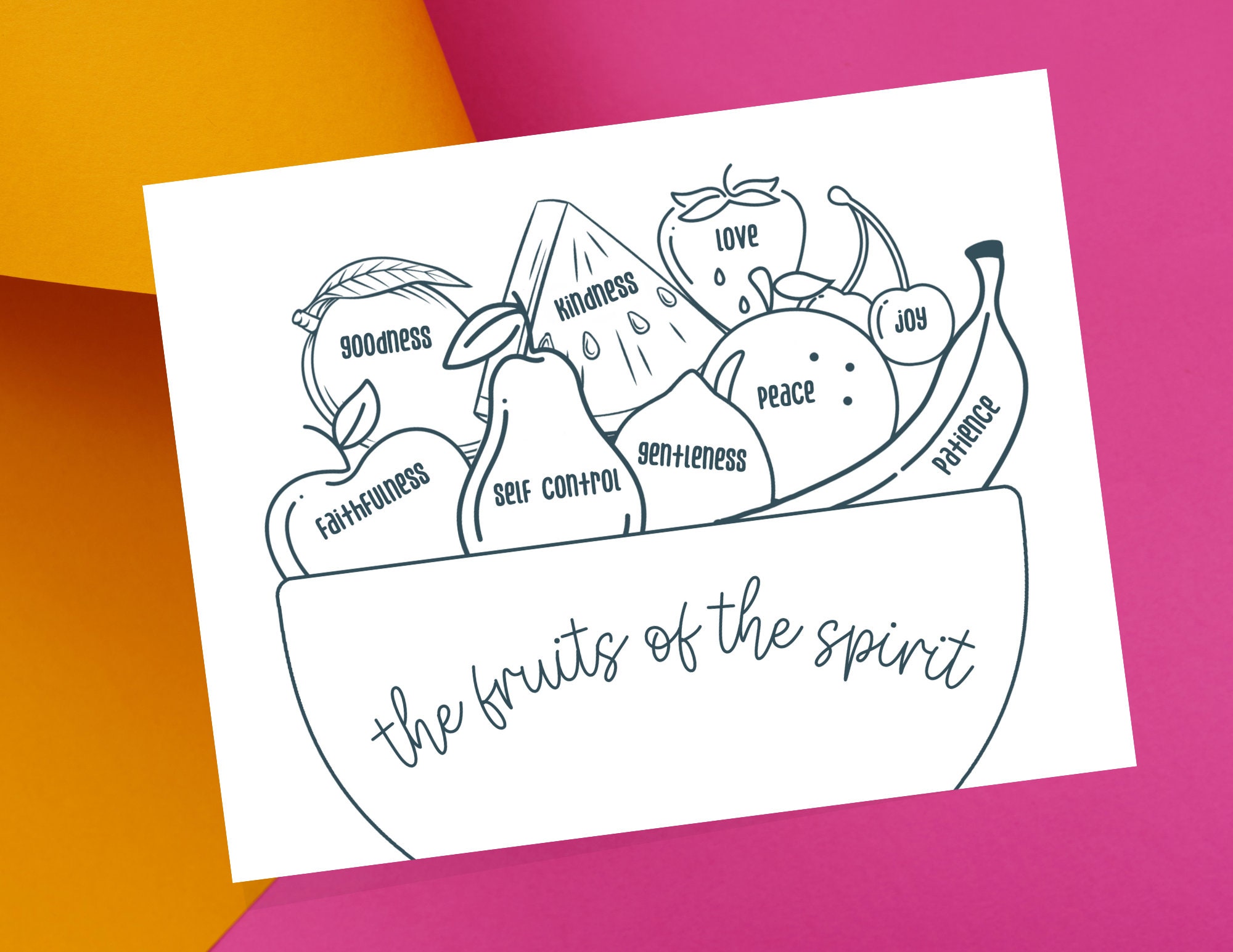 Fruits of the Spirit Coloring Page - Etsy