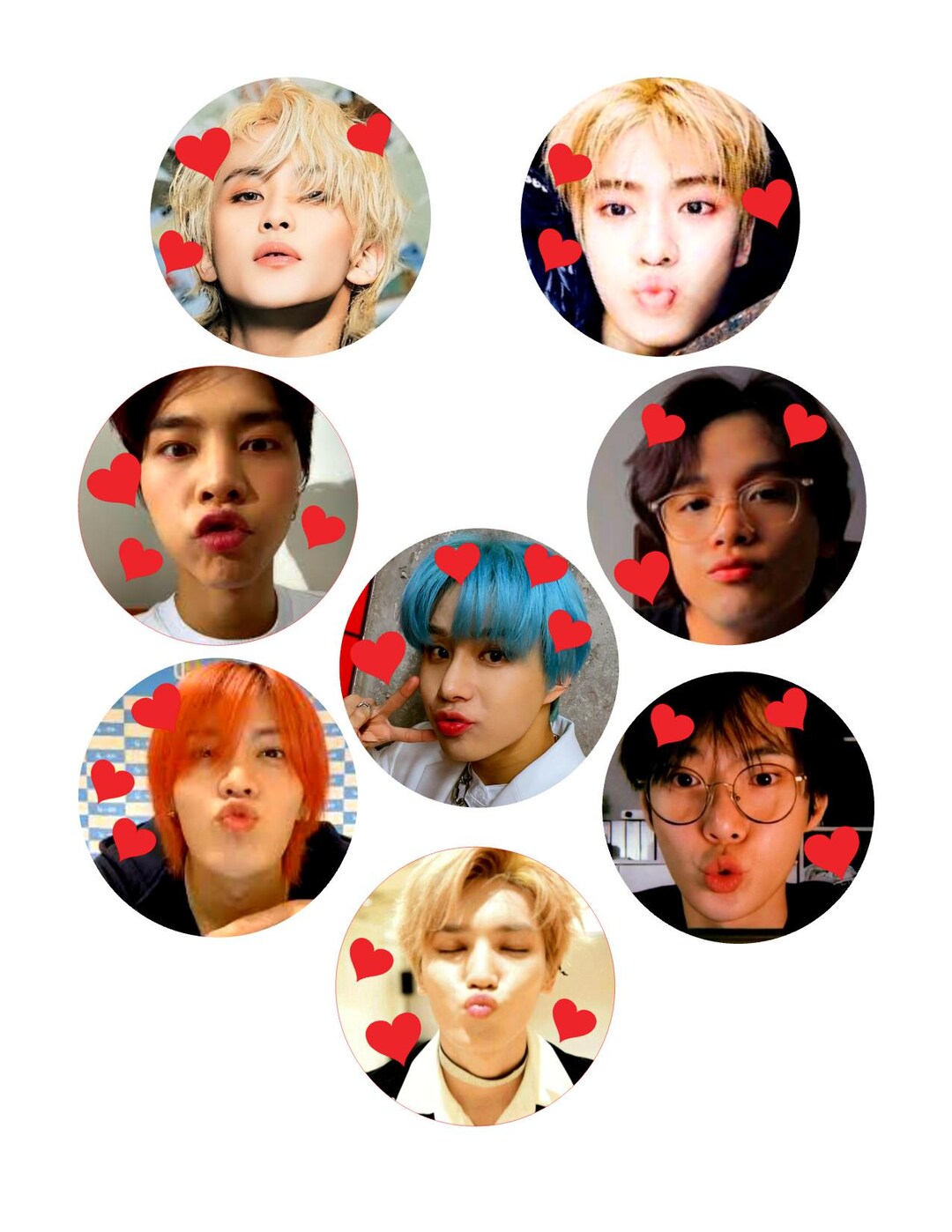 Custom NCT 127 Kissy Face Edible Cake Dessert Toppers for Parties ...