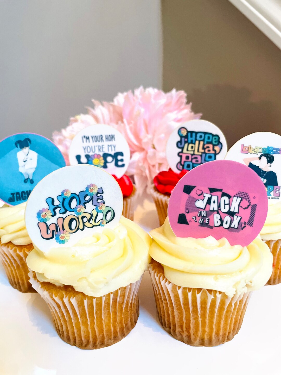 Edible Cake Toppers -pre-cut Cupcake, Drink Decorations J-hope BTS ...