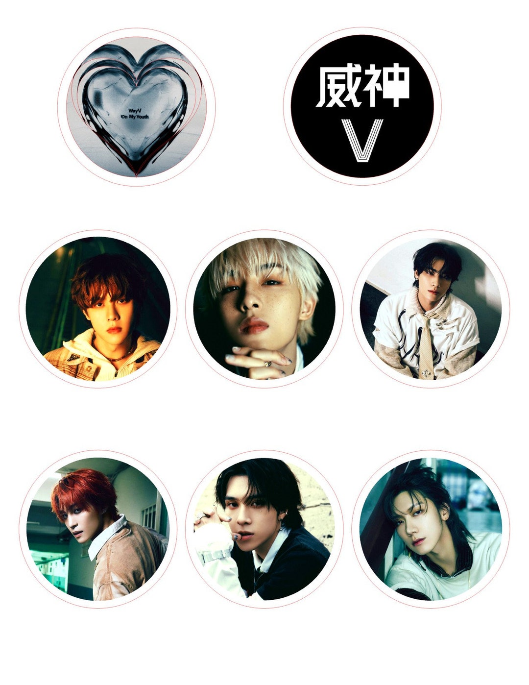 Custom KPOP NCT Wayv Edible Cake Dessert Toppers for Parties Drinks ...