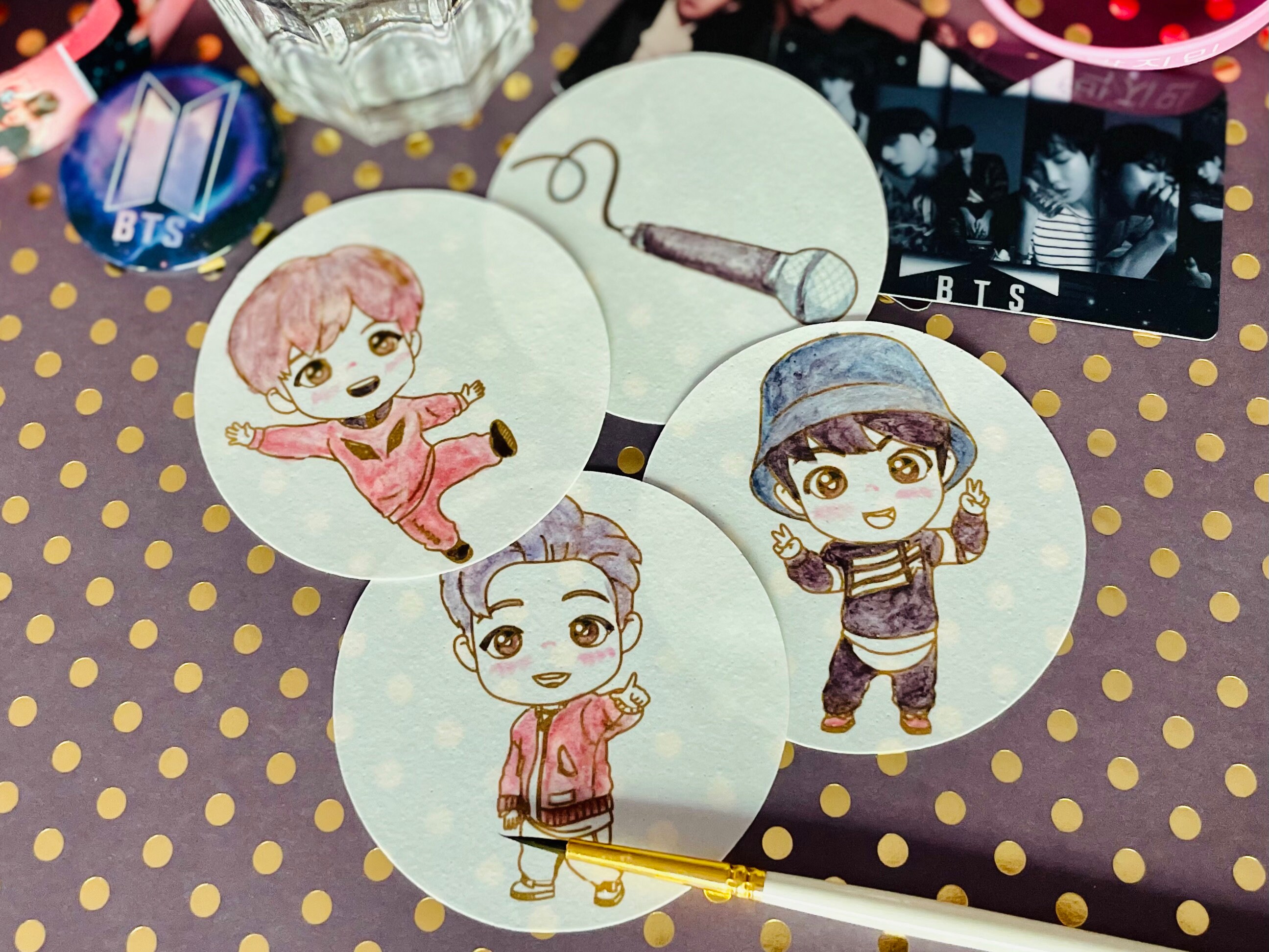 Paint Your Own BTS 2-sheet Kits-tinytan-mic Drop Paint Your - Etsy