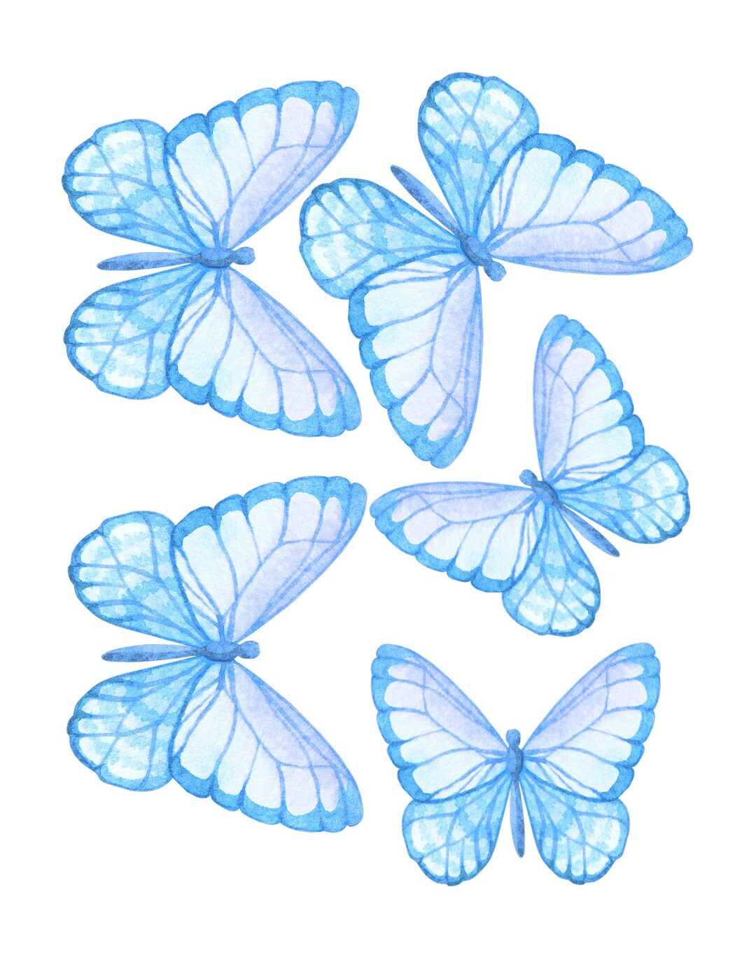 Custom Light Blue Baby Blue Ruffle Edible Pre-cut 3D Wafer Paper ...