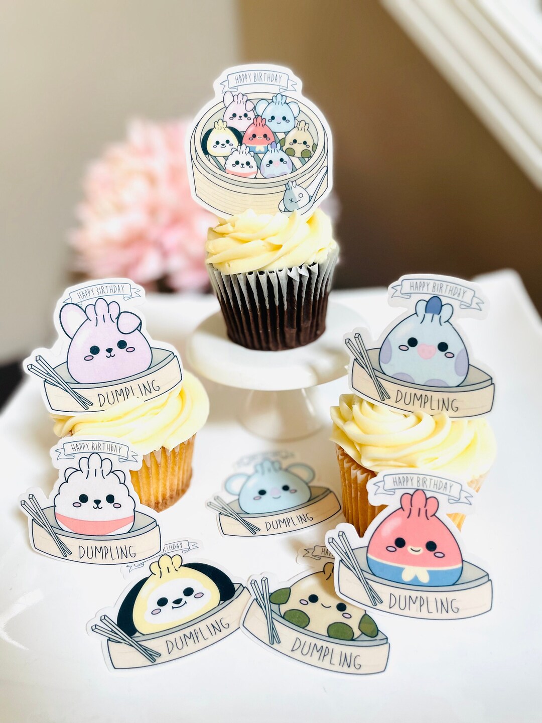 BT21 Happy Birthday Cake Cupcake Topper - Edible BT21 Pre-cut Heavy ...