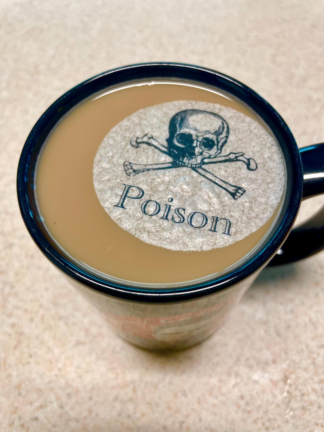 Custom Edible Halloween Skull and Crossbones POISON Cupcake Cake Drink ...