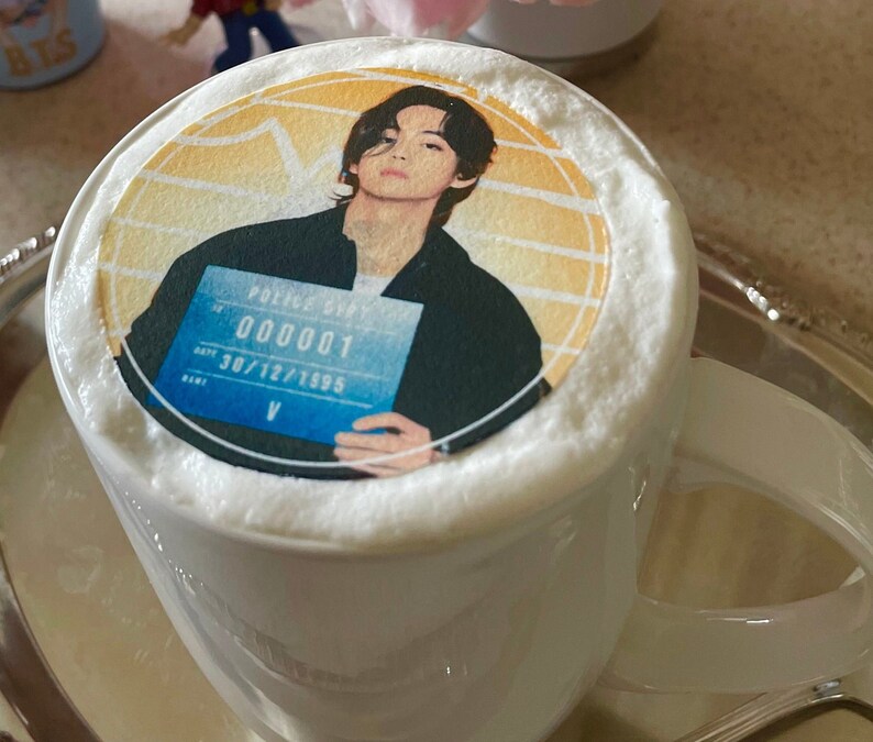 BTS Coffee-bts BUTTER Mugshot Custom Edible Drink Toppers for Drinks ...