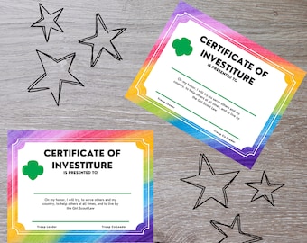 Girl Scouts Investiture/rededication Certificate Welcome to Cadettes - Etsy