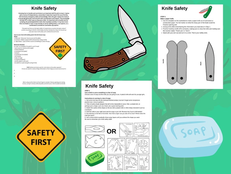 Knife Safety Badgework - Etsy