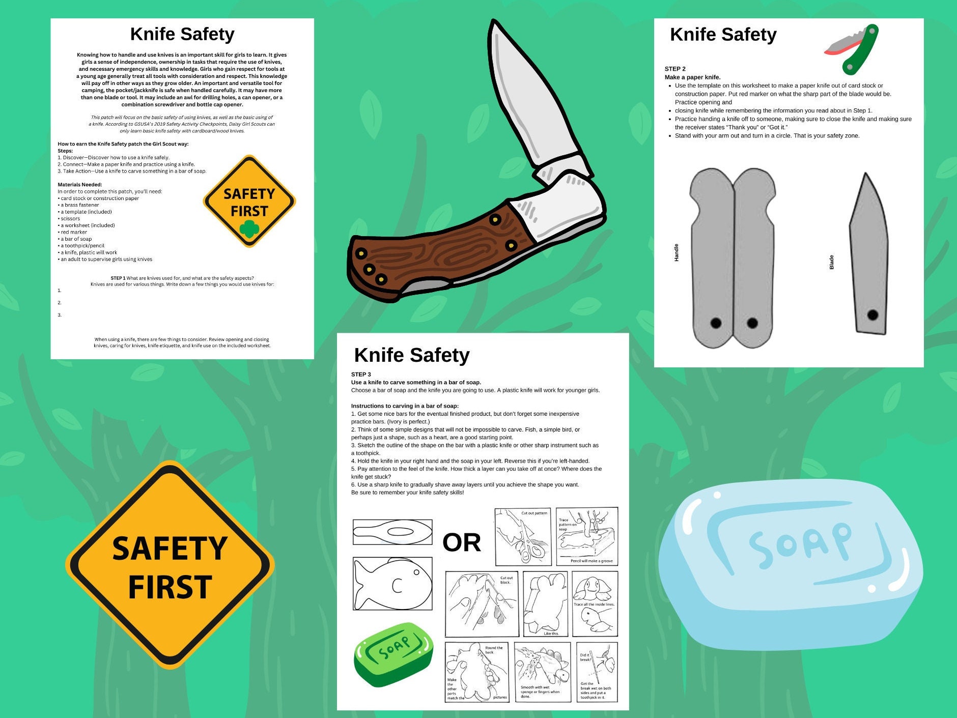 Knife Safety Badgework - Etsy